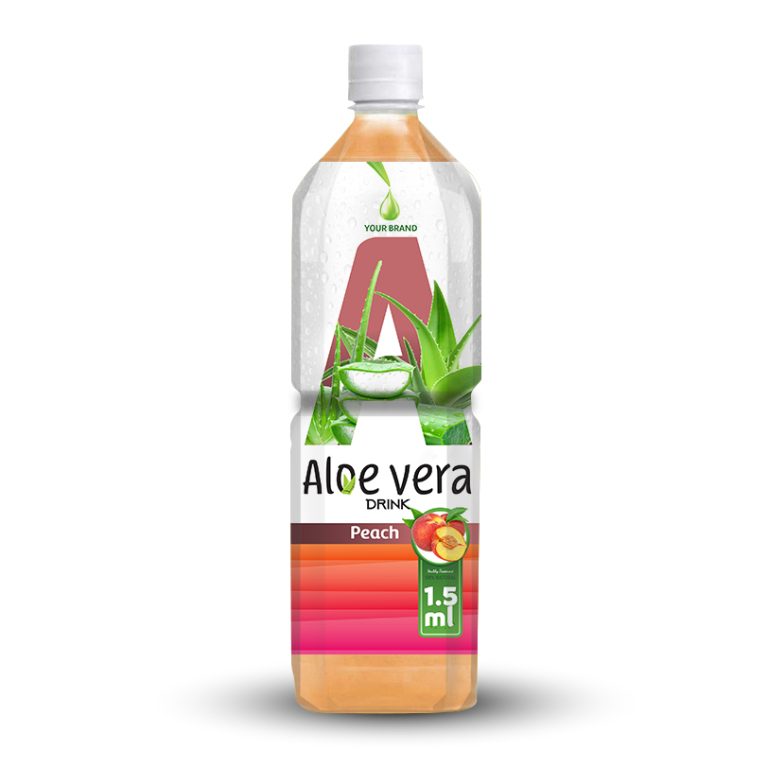 Aloe Vera Drink Peach 1.5L PET Bottle Private Label - Tan Do