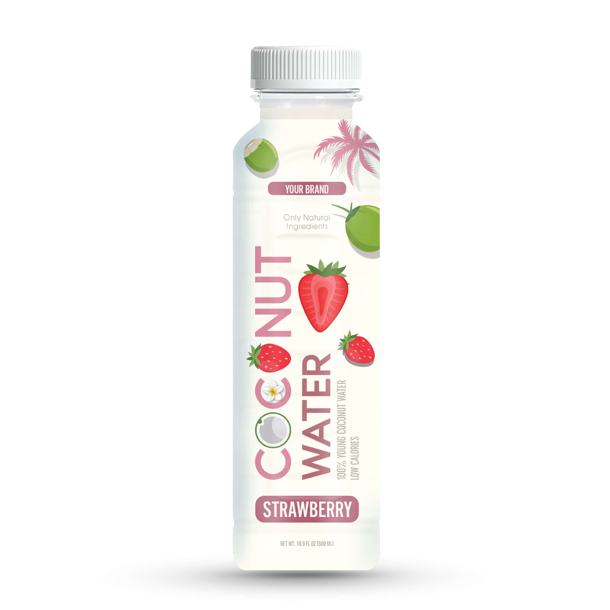 Coconut Water Strawberry 500ml PET Bottle 38 Private Label - Tan Do