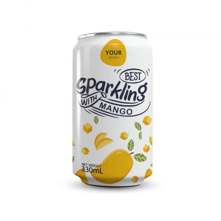 Mango Sparkling Water 330ml Can Private Label - Tan Do