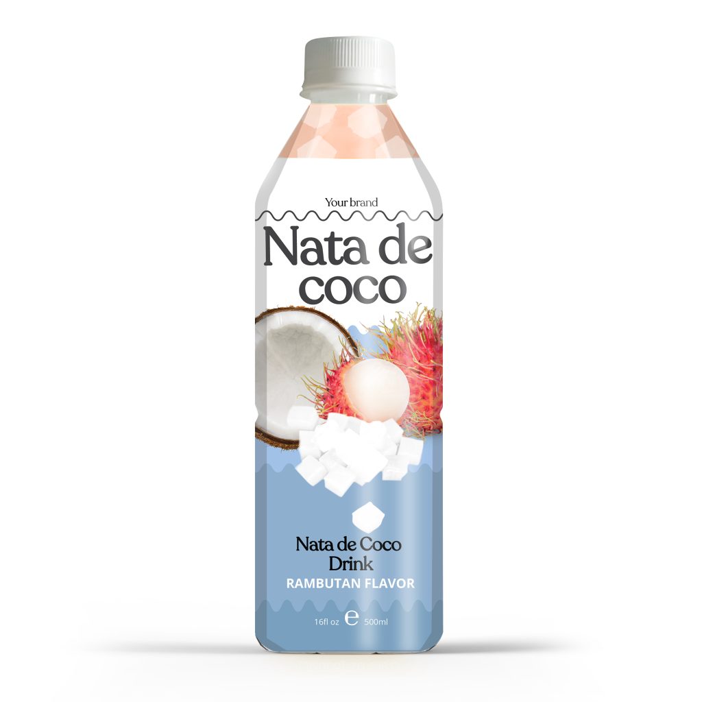 Orange Juice Drink With Nata De Coco 500 ML Can Private Label