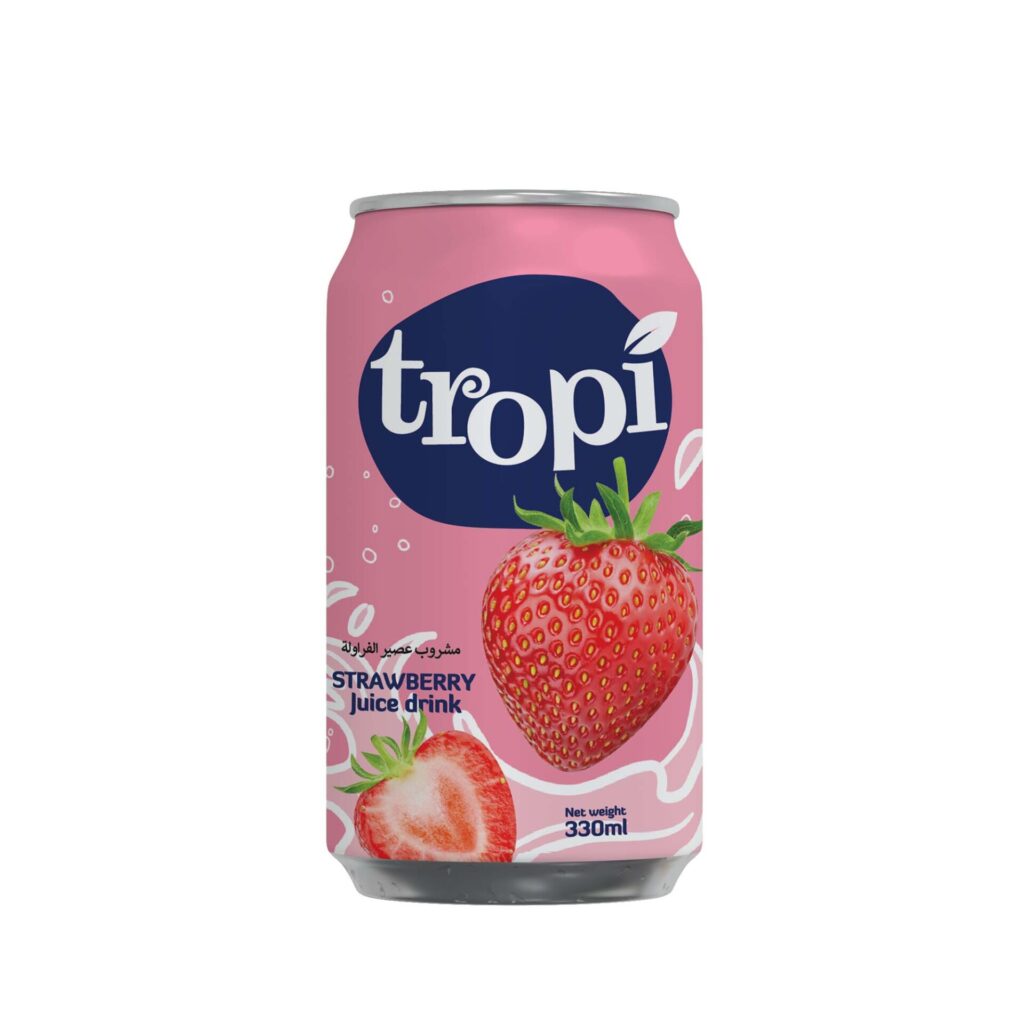 Tropi Brand Fruit Juice Drink 330mL Strawberry - Tan Do