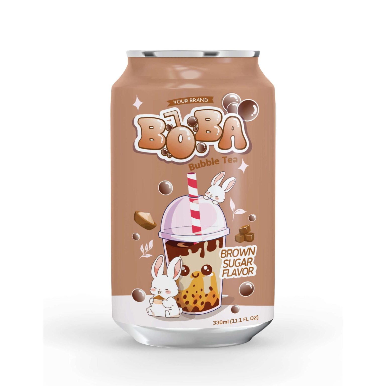 Bubble Milk Tea Drink 330ml Can Private Label Brown Sugar Flavor - Tan Do