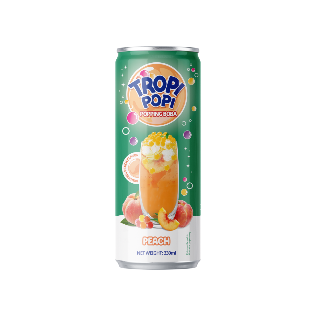 Tropi Popi Popping Boba Juice Drink Peach Flavor - Tan Do