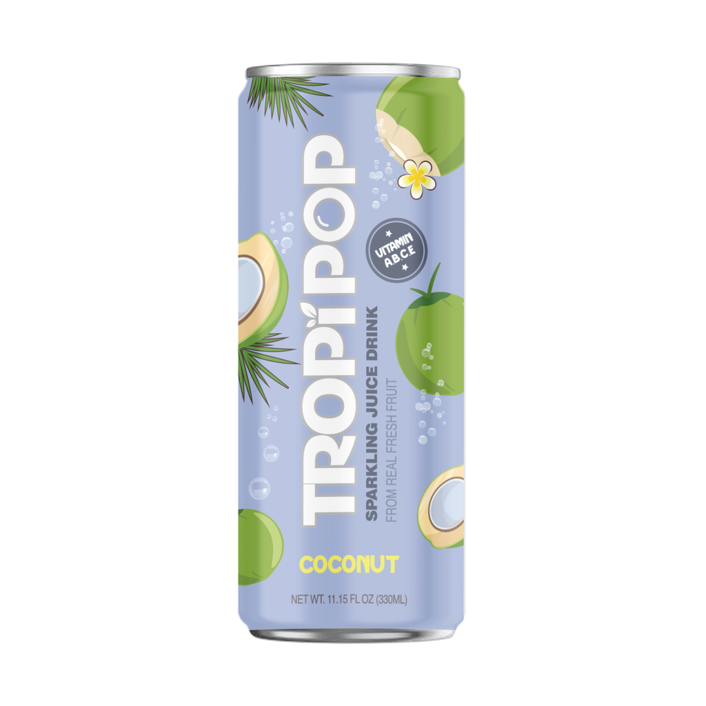 TROPIPOP Sparkling Juice Drink Coconut Flavor - Tan Do