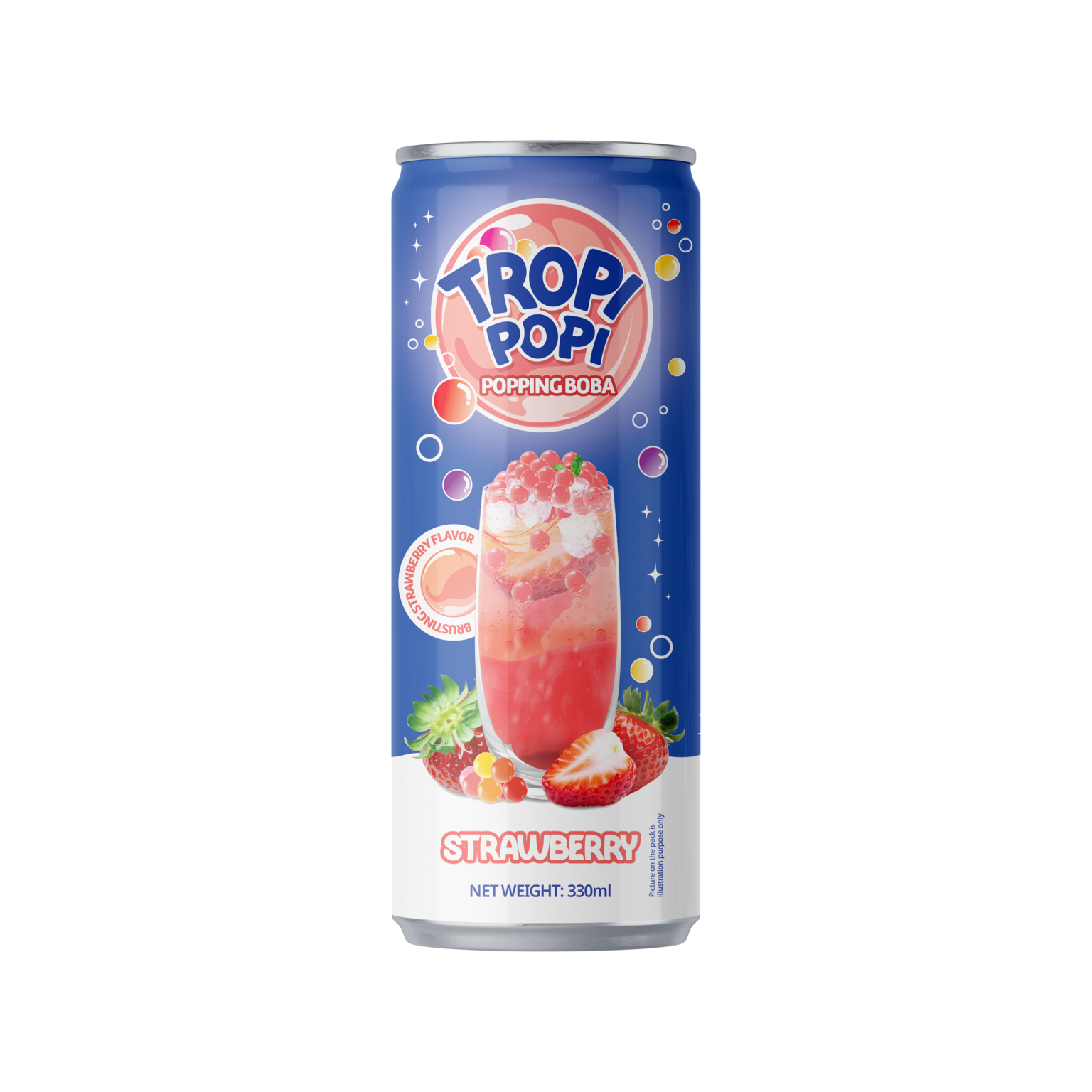 Tropi Popi Popping Boba Juice Drink Strawberry Flavor - Tan Do
