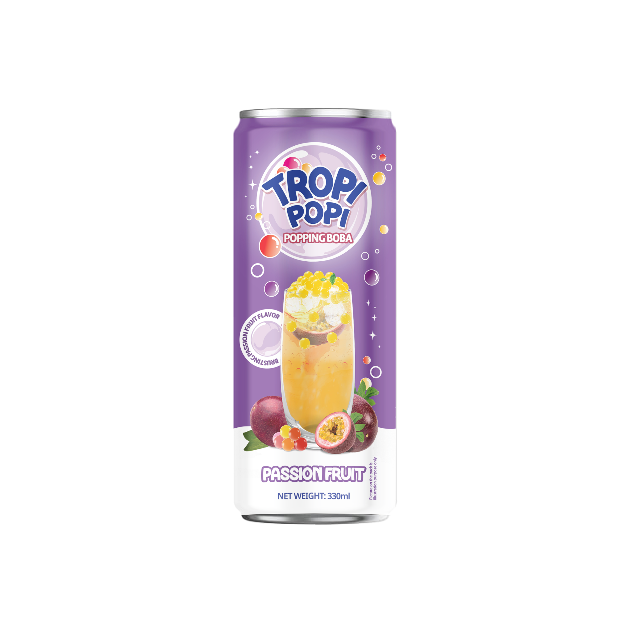 Tropi Popi Popping Boba Juice Drink Passion Fruit Flavor - Tan Do